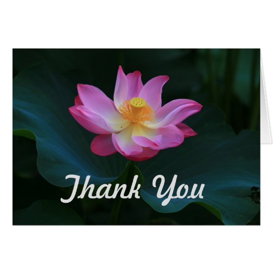 Lotus Thank You Card, Horizontal | Zazzle.com