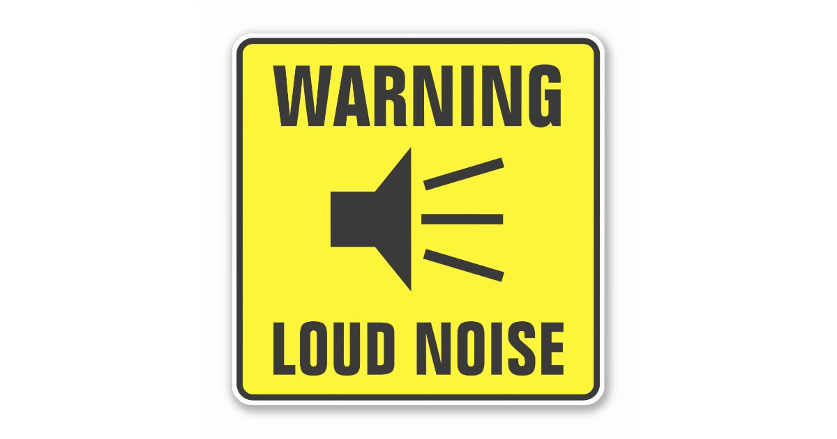 Loud noise hazard warning sign icon vinyl sticker | Zazzle