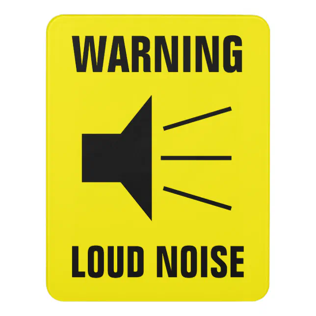 Loud noise hazard warning sign symbol door sign | Zazzle
