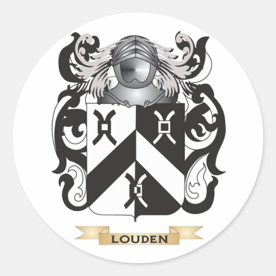 Louden Coat of Arms (Family Crest) Classic Round Sticker | Zazzle.com