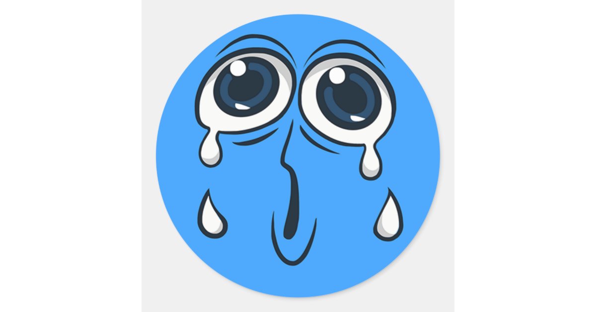 Loudly Crying Face Classic Round Sticker | Zazzle