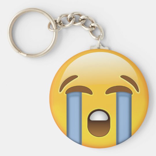 Loudly Crying Face Emoji Keychain | Zazzle.com