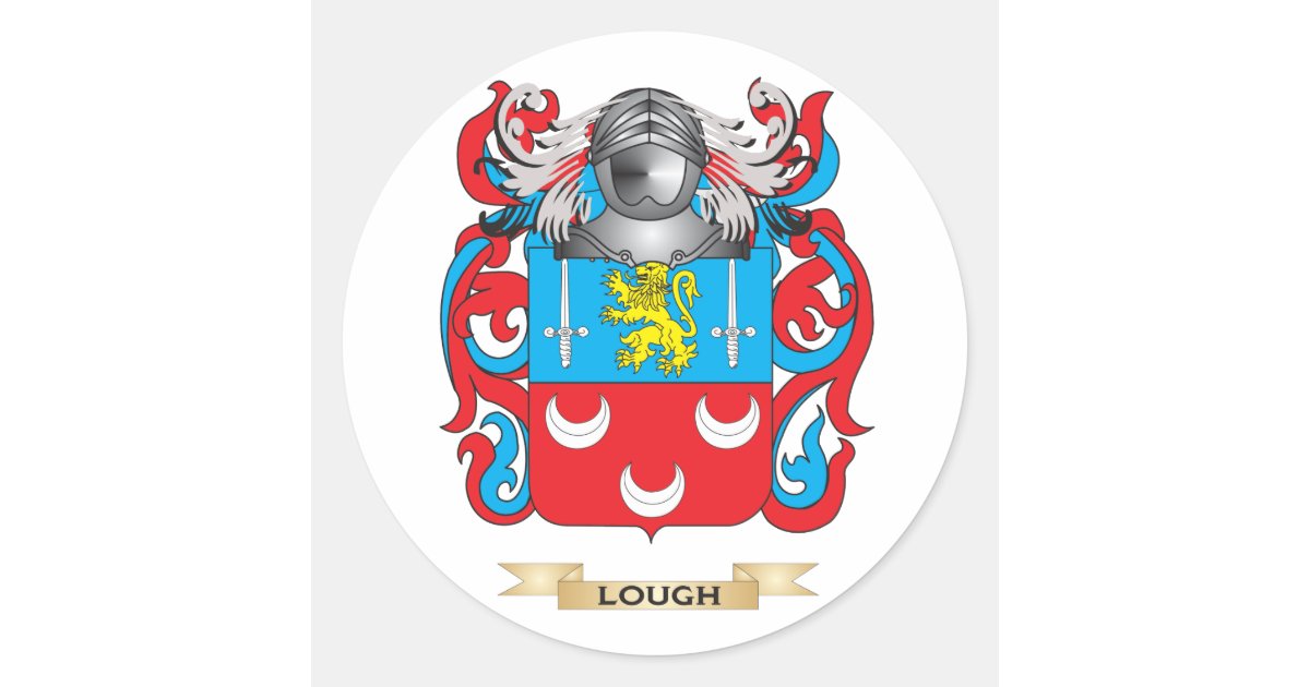 Lough Coat of Arms (Family Crest) Classic Round Sticker | Zazzle