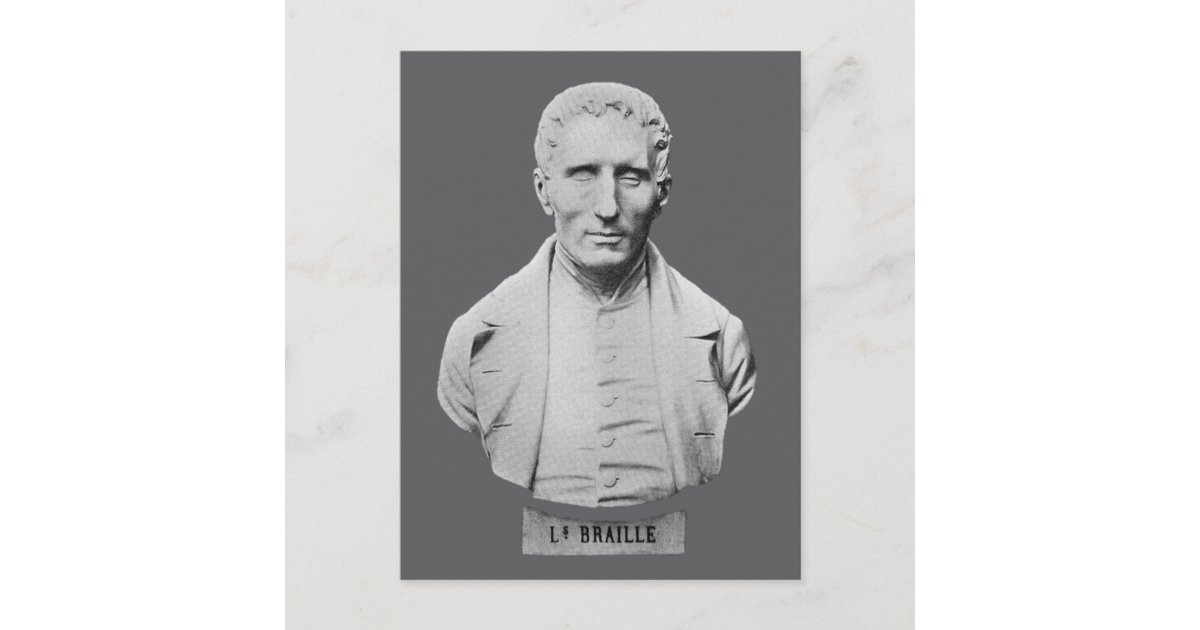 Louis Braille Portrait Bust Postcard | Zazzle