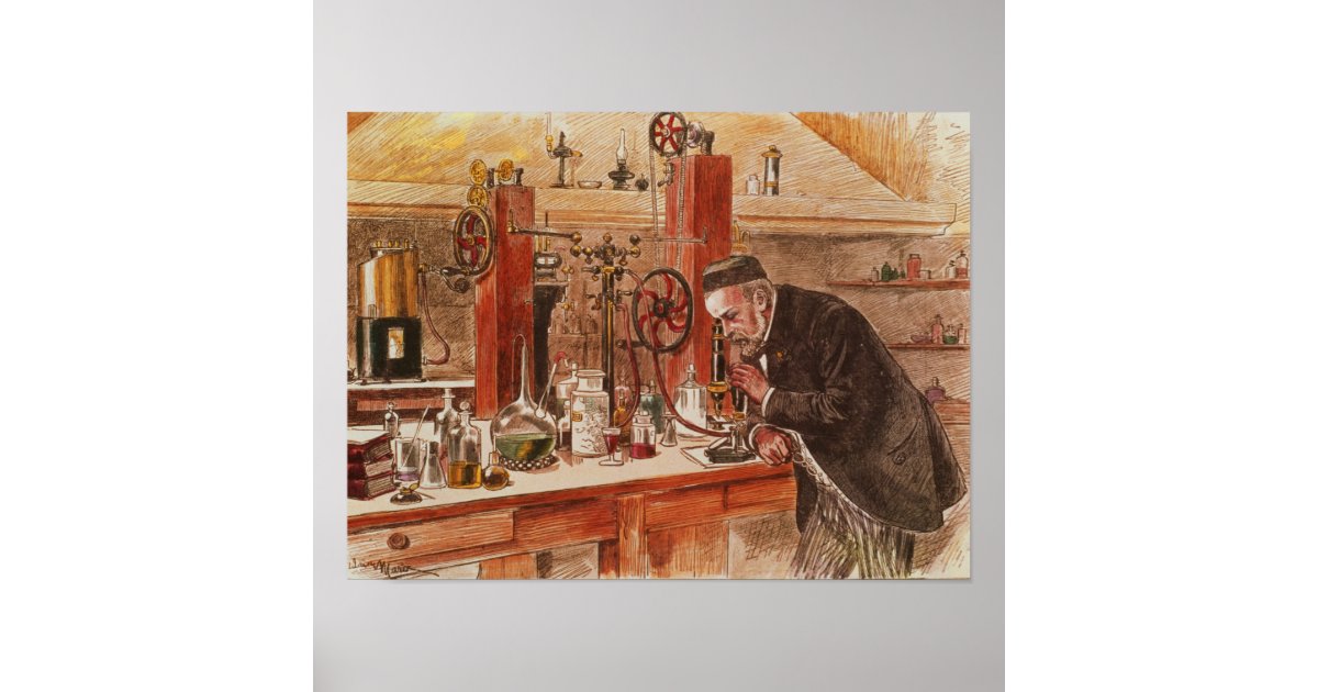 Louis Pasteur experimenting Poster | Zazzle