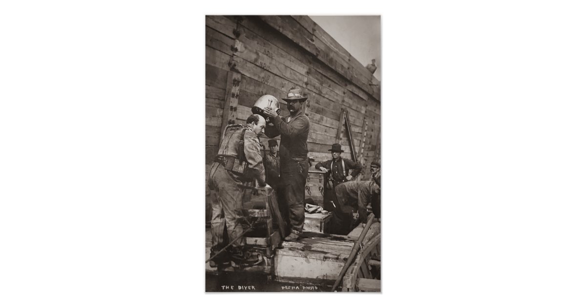 Louis Pesha The Diver Vintage Great Lakes Diving P Photo Print | Zazzle