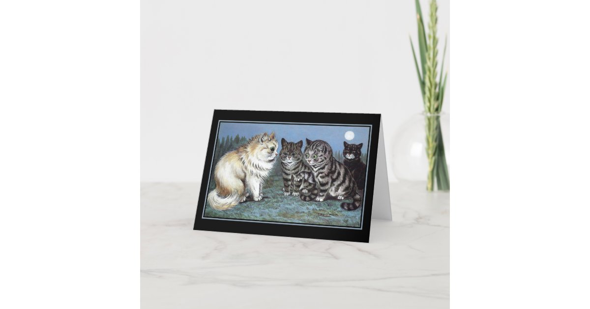 Louis Wain Cat with Hurt Paw Note Card | Zazzle