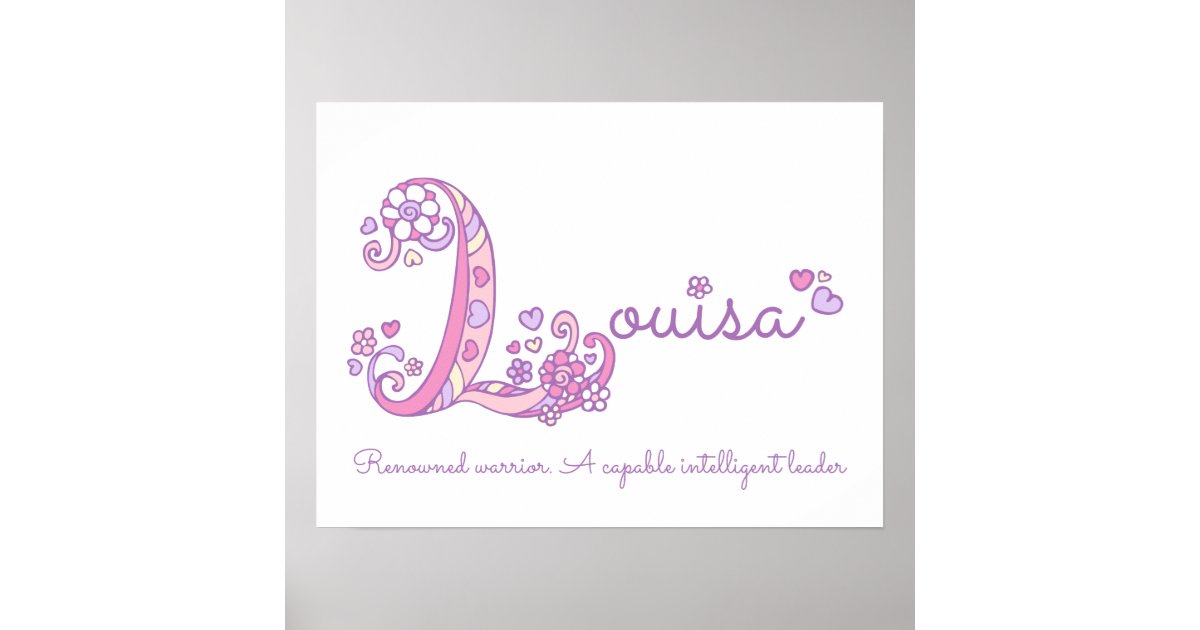 Louisa initial L doodle heart art name meaning Poster | Zazzle