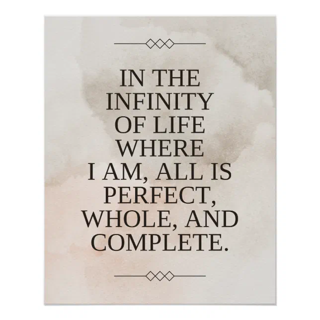 Louise Hay Quote - All is Perfect Poster | Zazzle