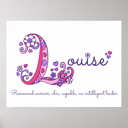 Louise initial L doodle heart art name meaning Poster | Zazzle.com