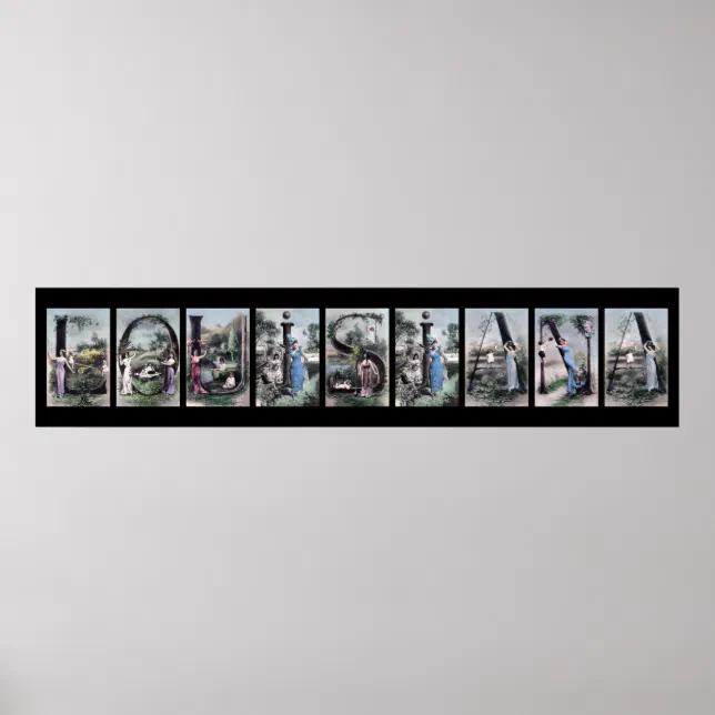LOUISIANA Alphabet Letter Name Art Poster | Zazzle