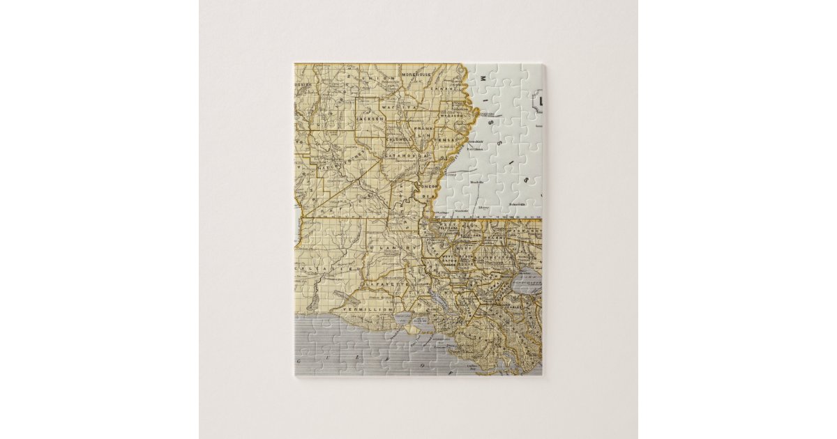 Louisiana Atlas Map Jigsaw Puzzle | Zazzle