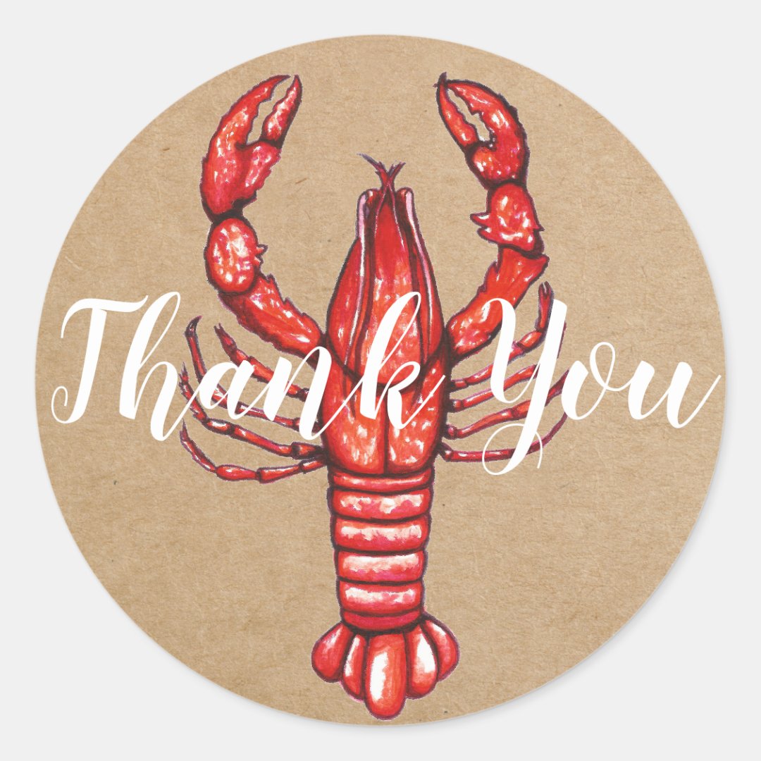 Louisiana Cajun Crawfish Thank You Classic Round Sticker | Zazzle