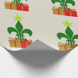 Louisiana Fleur De Lis Cajun Christmas Tree & Gift Wrapping Paper | Zazzle