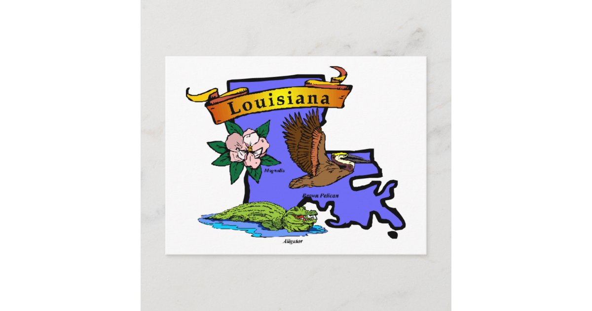 Louisiana Map Postcard | Zazzle