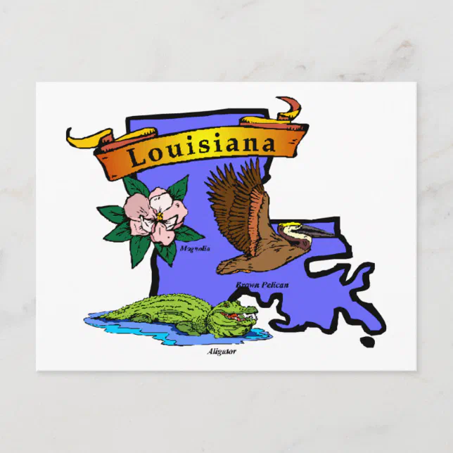 Louisiana Map Postcard | Zazzle