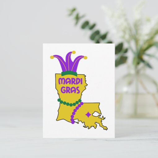 Louisiana Mardi Gras Postcard | Zazzle