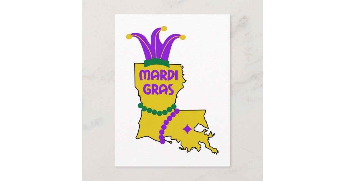 Louisiana Mardi Gras Postcard | Zazzle