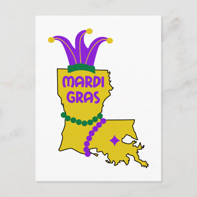 Louisiana Mardi Gras Postcard | Zazzle