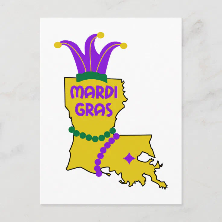 Louisiana Mardi Gras Postcard | Zazzle
