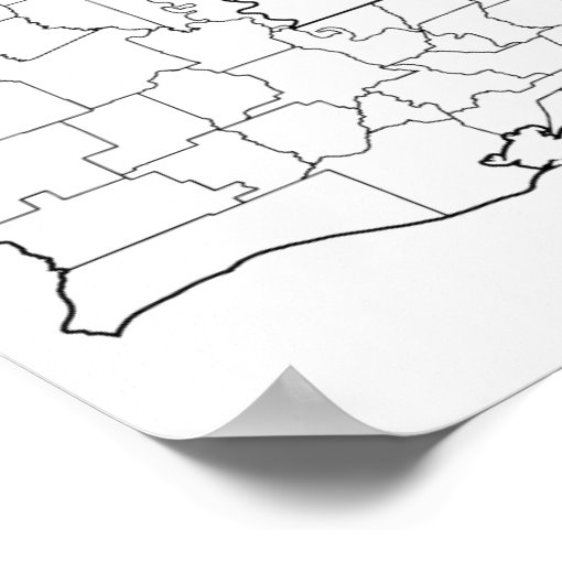 Louisiana Parishes Blank Outline Map Poster | Zazzle