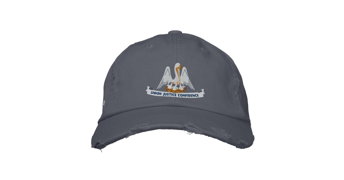 Louisiana State Flag Design Embroidered Baseball Hat | Zazzle