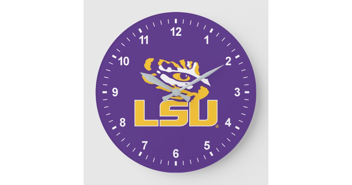 Louisiana State University | Tiger Eye Large Clock | Zazzle