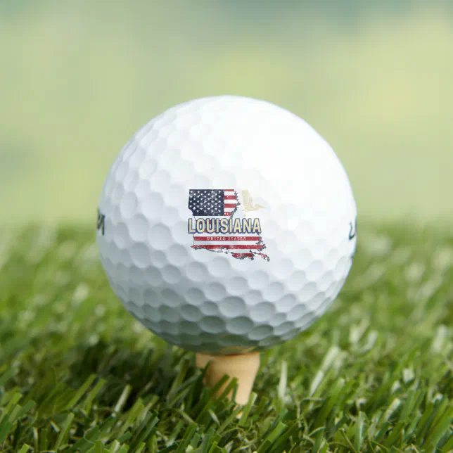 Louisiana United States Retro Map Vintage USA Golf Balls | Zazzle