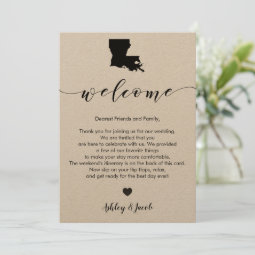 Louisiana Wedding Welcome Letter & Itinerary Card | Zazzle