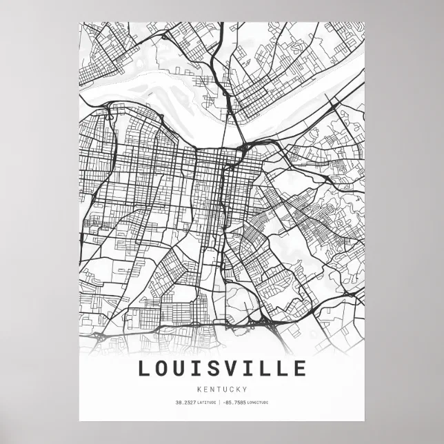 Louisville City Map Poster | Zazzle
