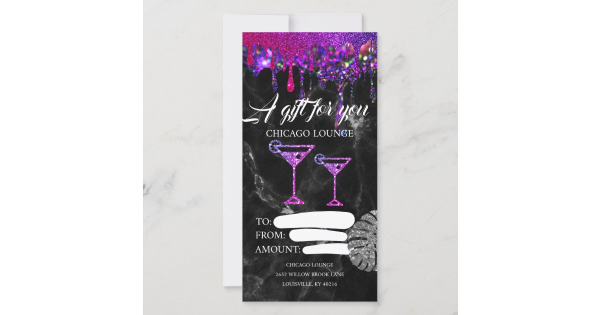 Lounge Bar Drinks Certificate Voucher | Zazzle
