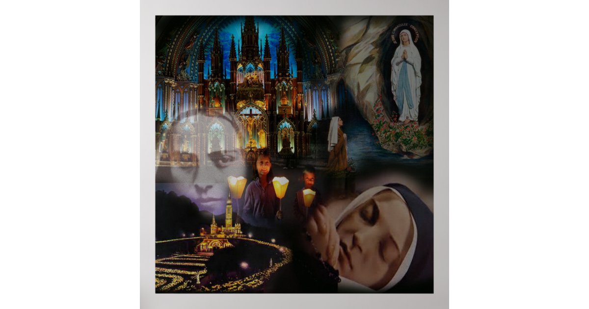 LOURDES COLLAGE POSTER | Zazzle