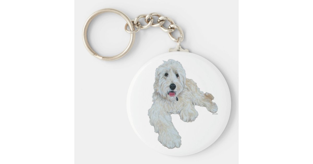 Lovable Goldendoodle Keychain | Zazzle.com