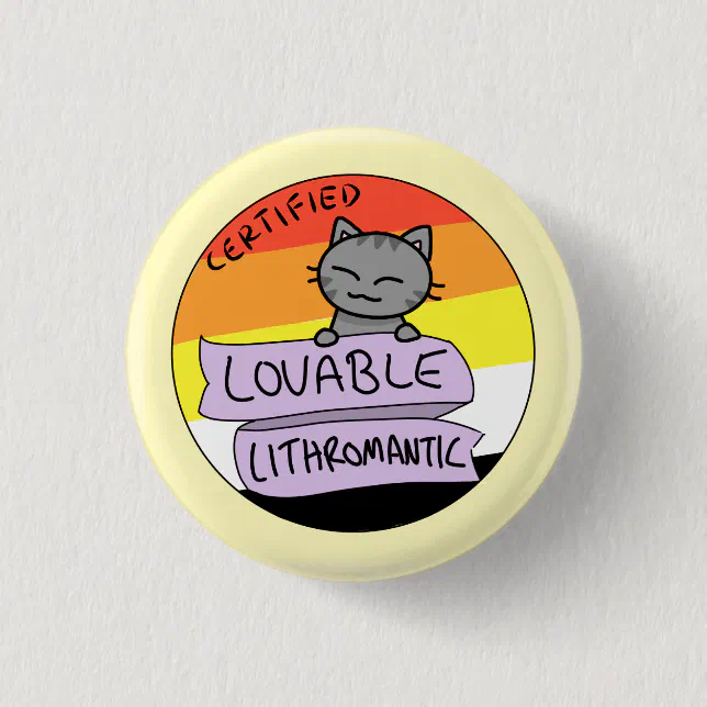 Lovable Lithromantic Pinback Button | Zazzle