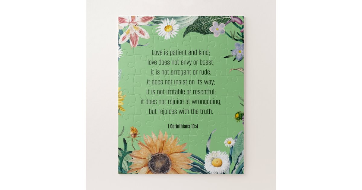 Love, 1 Corinthians 13:4, Jigsaw Puzzle | Zazzle