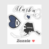 Love Alaska, 3 Different Designs, Die Cut Sticker | Zazzle