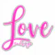 Love Always Bright Pink Text with cute heart Sticker | Zazzle