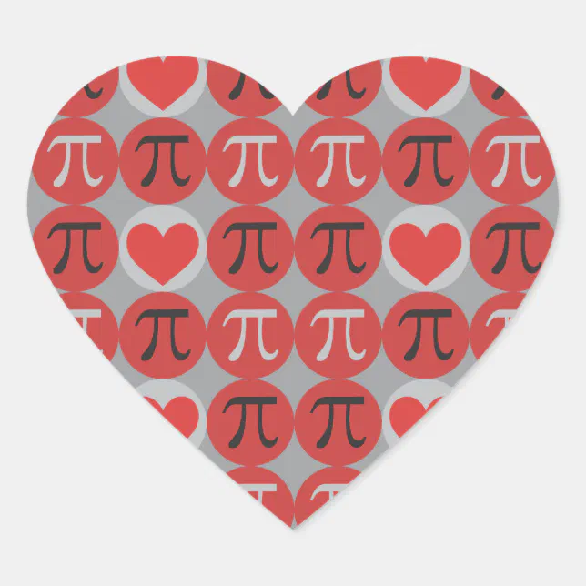Love and Hearts Pi © - Cute Pi Day Gift Stickers | Zazzle