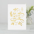 Love and Joy. Gold Christmas script calligraphy Foil Holiday Card | Zazzle