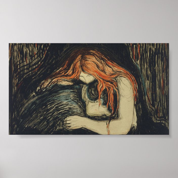 Love and Pain (The Vampire) (by Edvard Munch) Poster | Zazzle.com