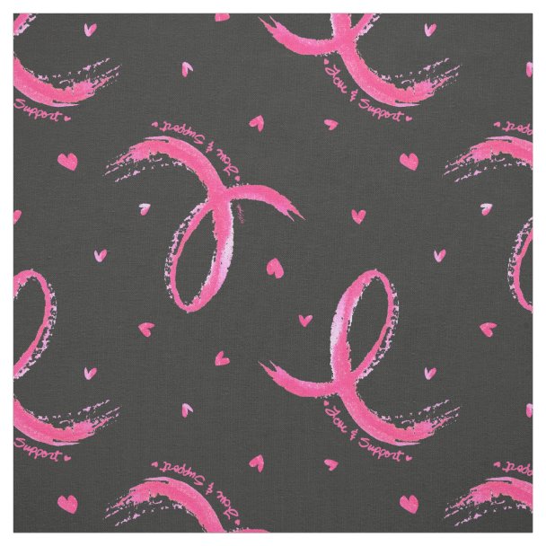 Pretty Multi Pink Breast Cancer Ribbon Pattern Fabric | Zazzle.com