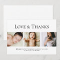 Love and Thanks Baby Photos Minimal Birth Thank You Card | Zazzle