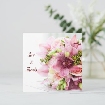 Love and thanks thank you card | Zazzle