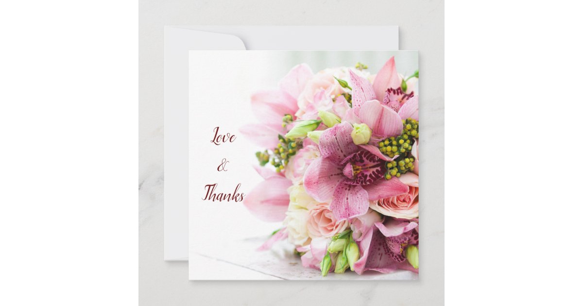 Love and thanks thank you card | Zazzle