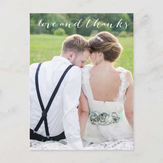 LOVE AND THANKS YOU POSTCARD | Zazzle