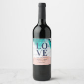 Love and the Beach Coastal Wedding Wine Label | Zazzle