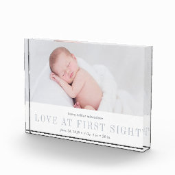Love at First Sight | Baby Photo Block | Zazzle