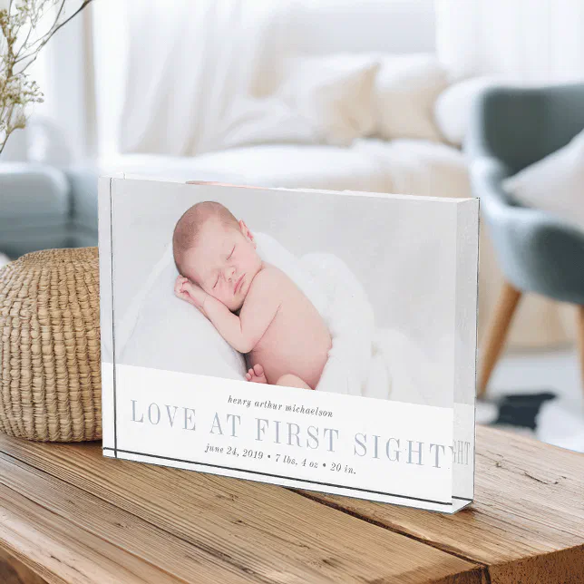 Love at First Sight | Baby Photo Block | Zazzle
