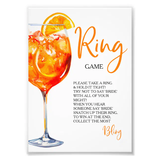Love at First Spritz Citrus Ring Game Hunt Rings Photo Print | Zazzle