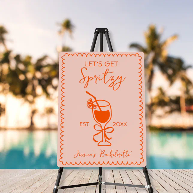 Love At First Spritz Hand Drawn Bridal Shower Foam Board | Zazzle